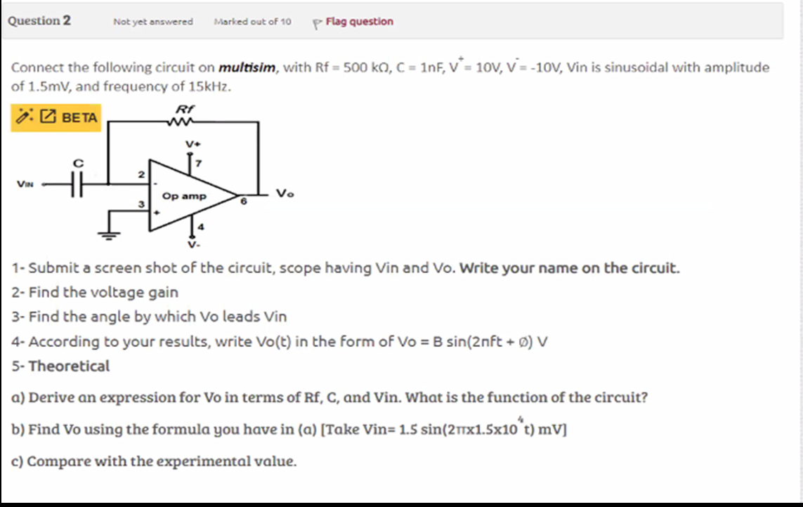 Solved Connect the following circuit on multisim, with | Chegg.com