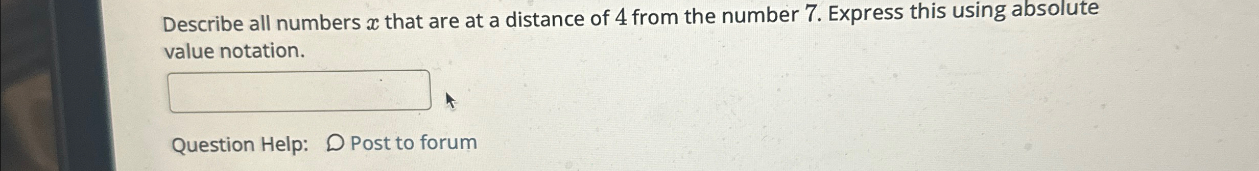 Solved Describe All Numbers X ﻿that Are At A Distance Of 4