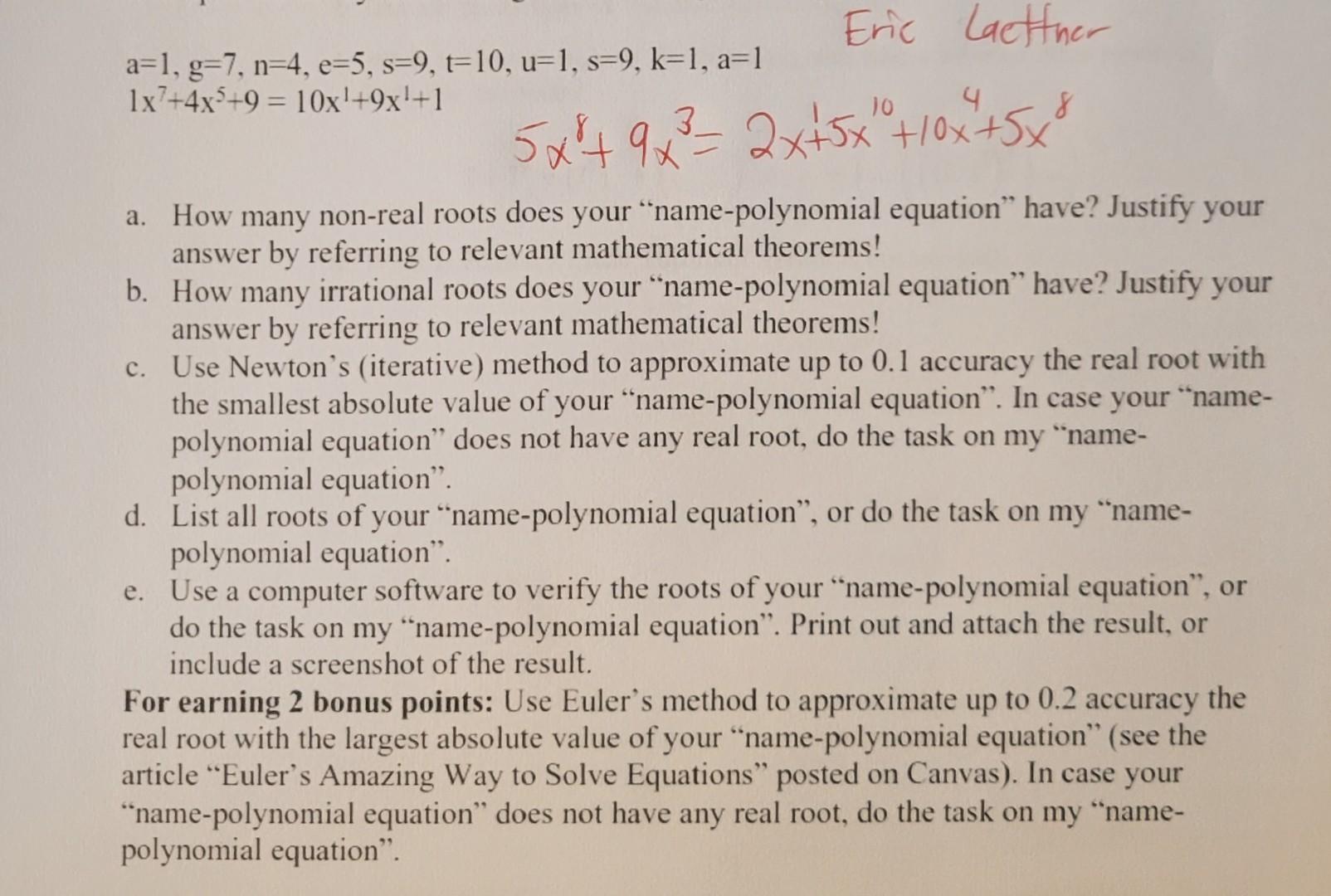 Solved Please answer question a-e if possible using the | Chegg.com