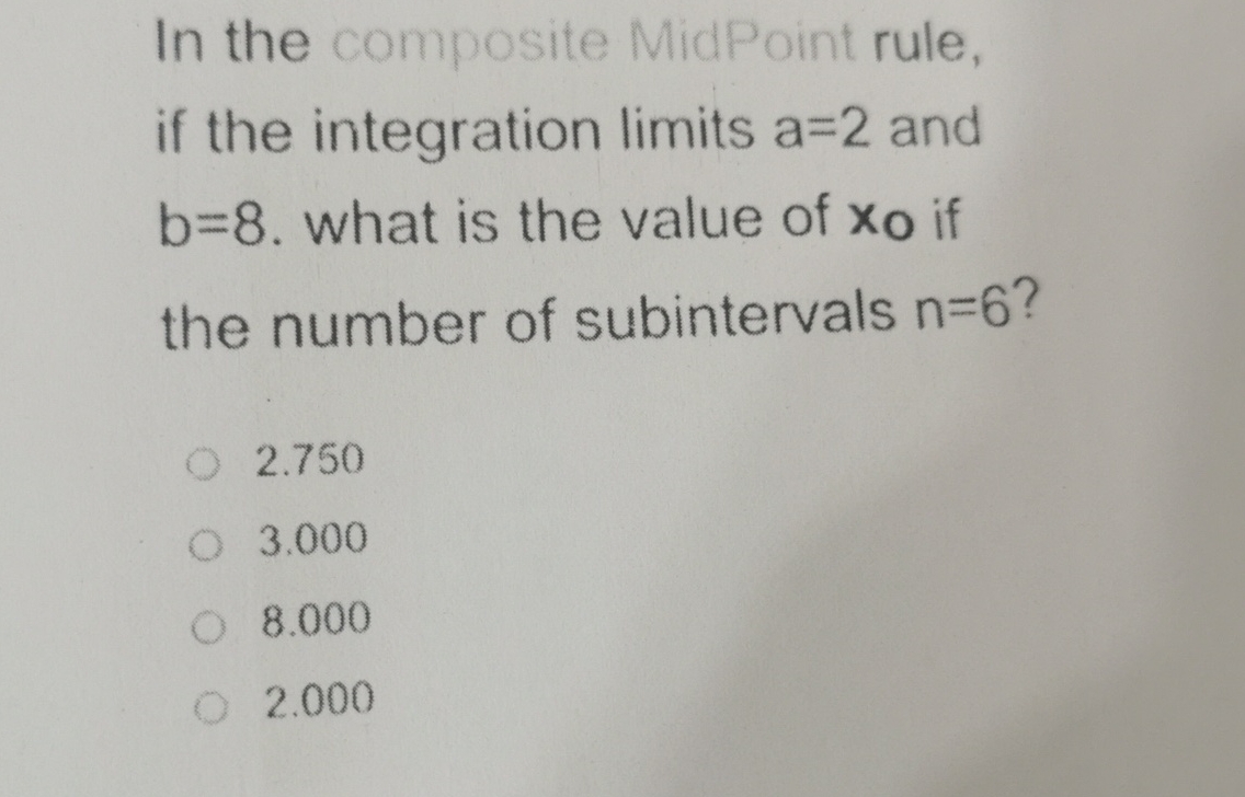 Solved In the composite MidPoint rule, if the integration | Chegg.com