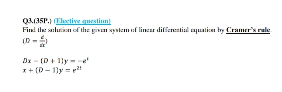 Solved Q3.(35P.) (Elective question)Find the solution of the | Chegg.com