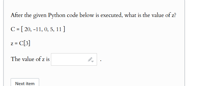 Solved After the given Python code below is executed, what | Chegg.com