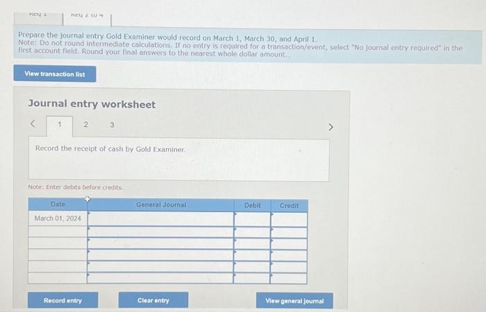 Solved Journal entry worksheet Record any necessary entry | Chegg.com