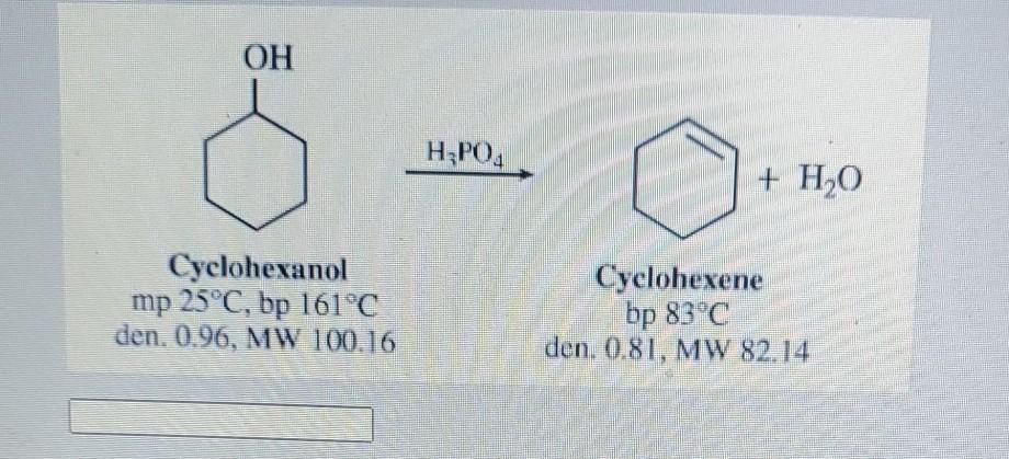 Solved 5.5 g of cyclohexanol was measured to start the below | Chegg.com