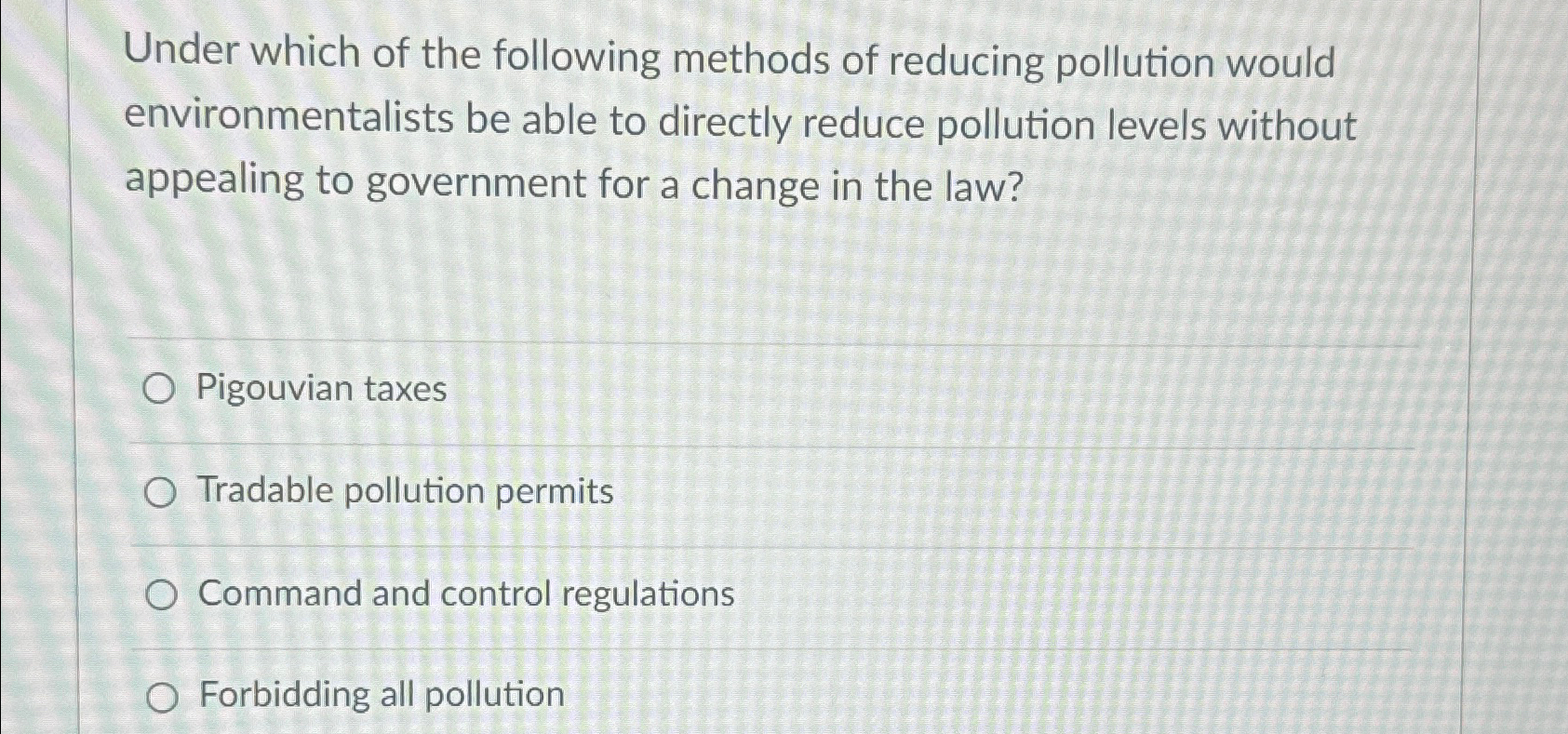 Solved Under which of the following methods of reducing | Chegg.com