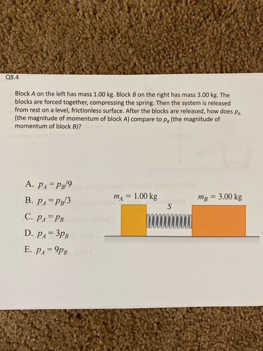 Solved Q8 2 Two Objects With Different Masses Collide With