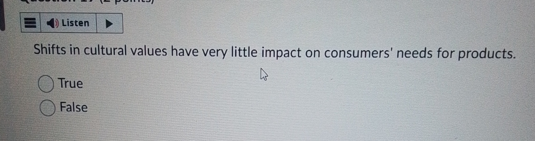 Solved ListenShifts in cultural values have very little | Chegg.com
