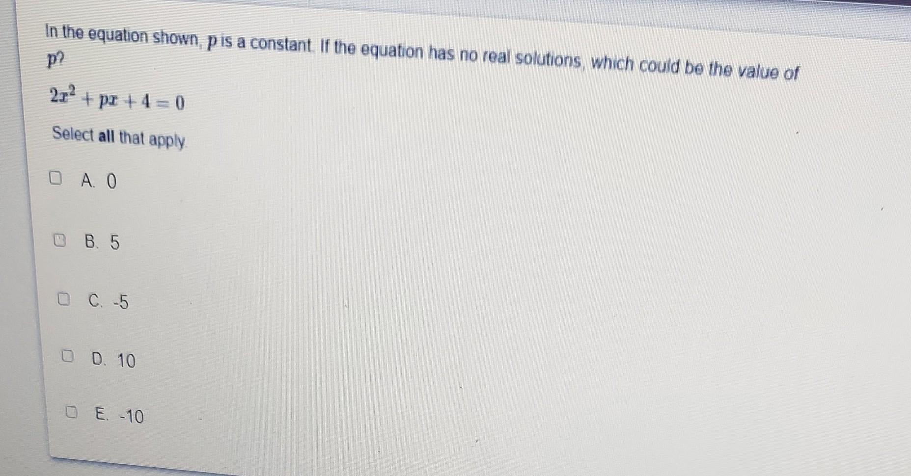 Solved In the equation shown pis a constant. If the equation | Chegg.com