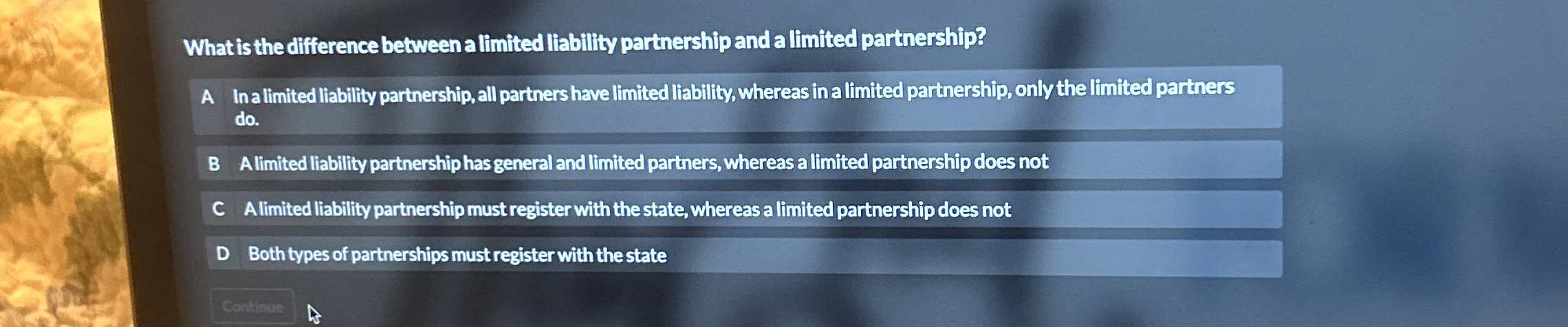 Solved What is the difference between a limited liability | Chegg.com