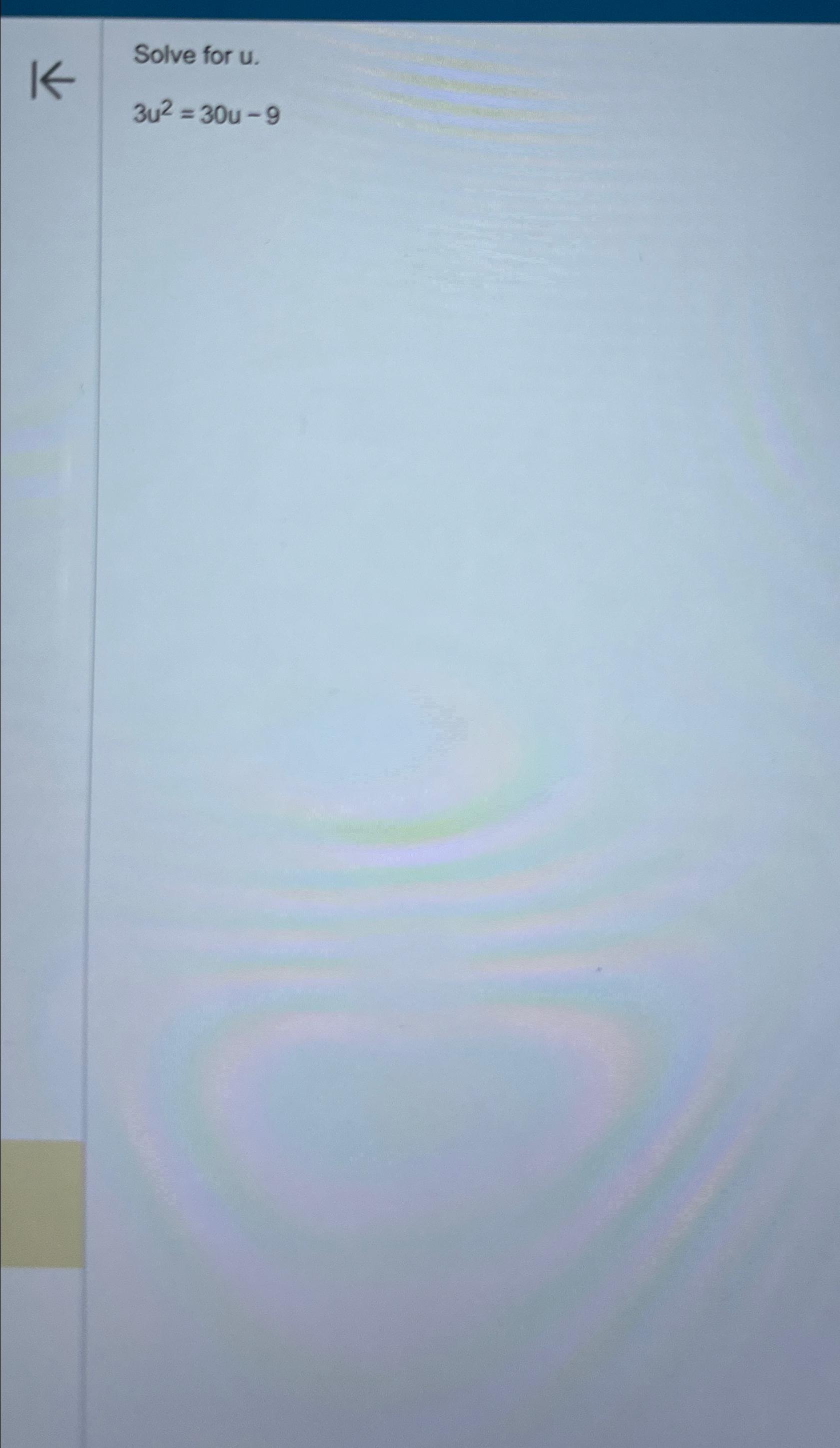 Solved Solve For U 3u2 30u 9 Chegg