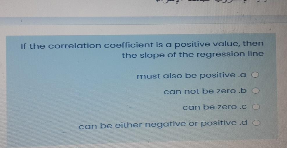 Solved If the correlation coefficient is a positive value, | Chegg.com