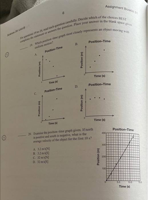 Solved 20: Unit B 5 Assignment Booklet B1 For questions 14 | Chegg.com