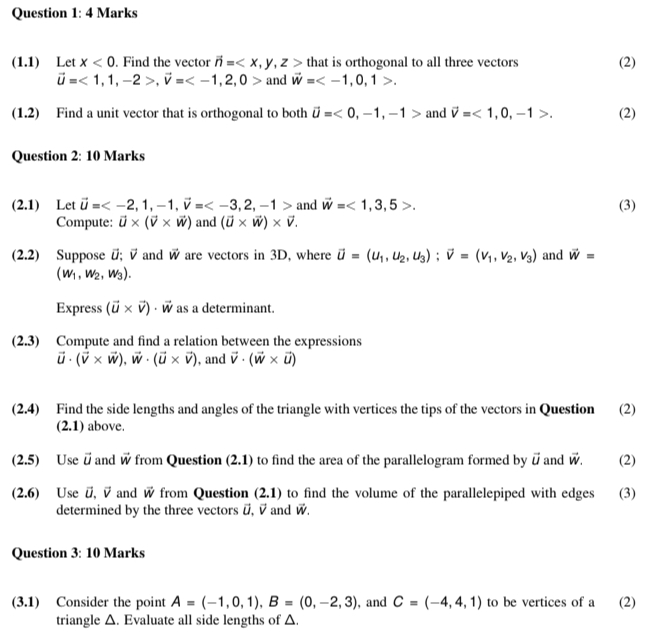 Solved Question 1: 4 ﻿Marks(1.1) ﻿Let x
