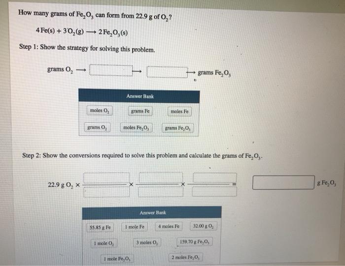 Solved How many grams of Fe, o, can form from 22.9 g of O,? | Chegg.com