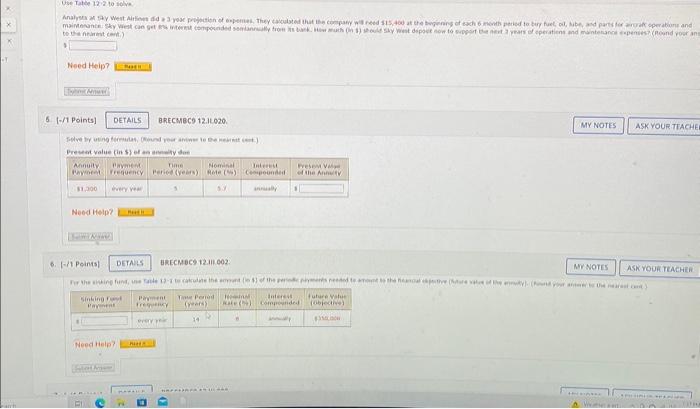 Solved Points] BRECMBC9 12.1.002. Use Table 12-1 to | Chegg.com