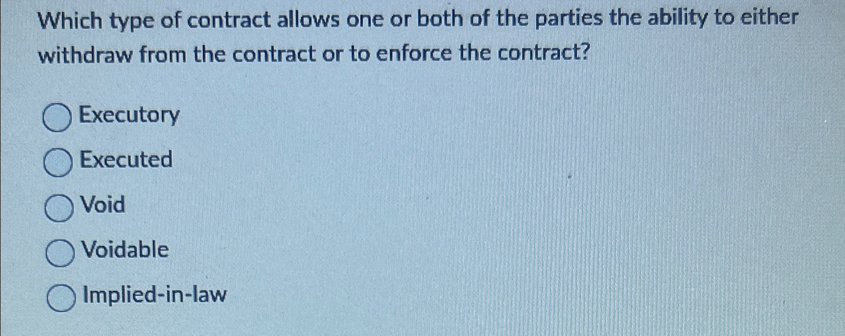 Solved Which type of contract allows one or both of the | Chegg.com