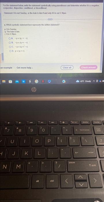 Solved BLitement. 2 ts rot Sundap, or the trais b late it | Chegg.com