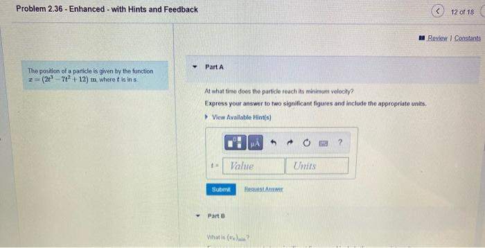 Solved Problem 2.36 - Enhanced - with Hints and Feedback The | Chegg.com