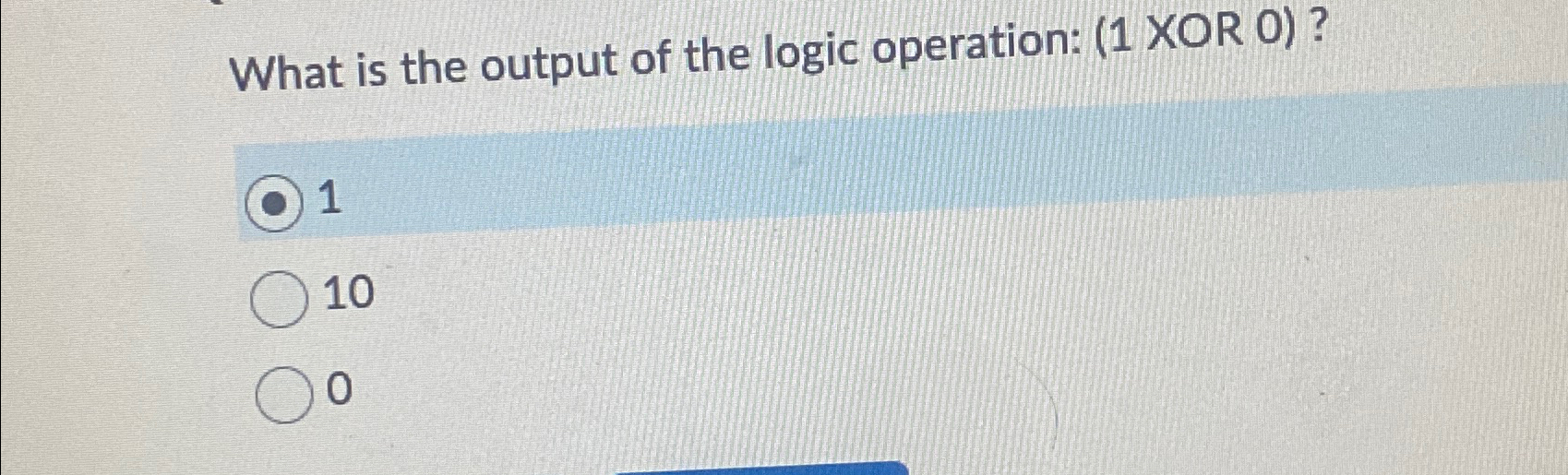 Solved What is the output of the logic operation: | Chegg.com