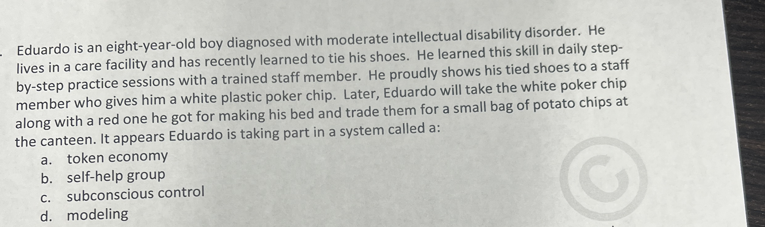 Solved Eduardo is an eight-year-old boy diagnosed with | Chegg.com
