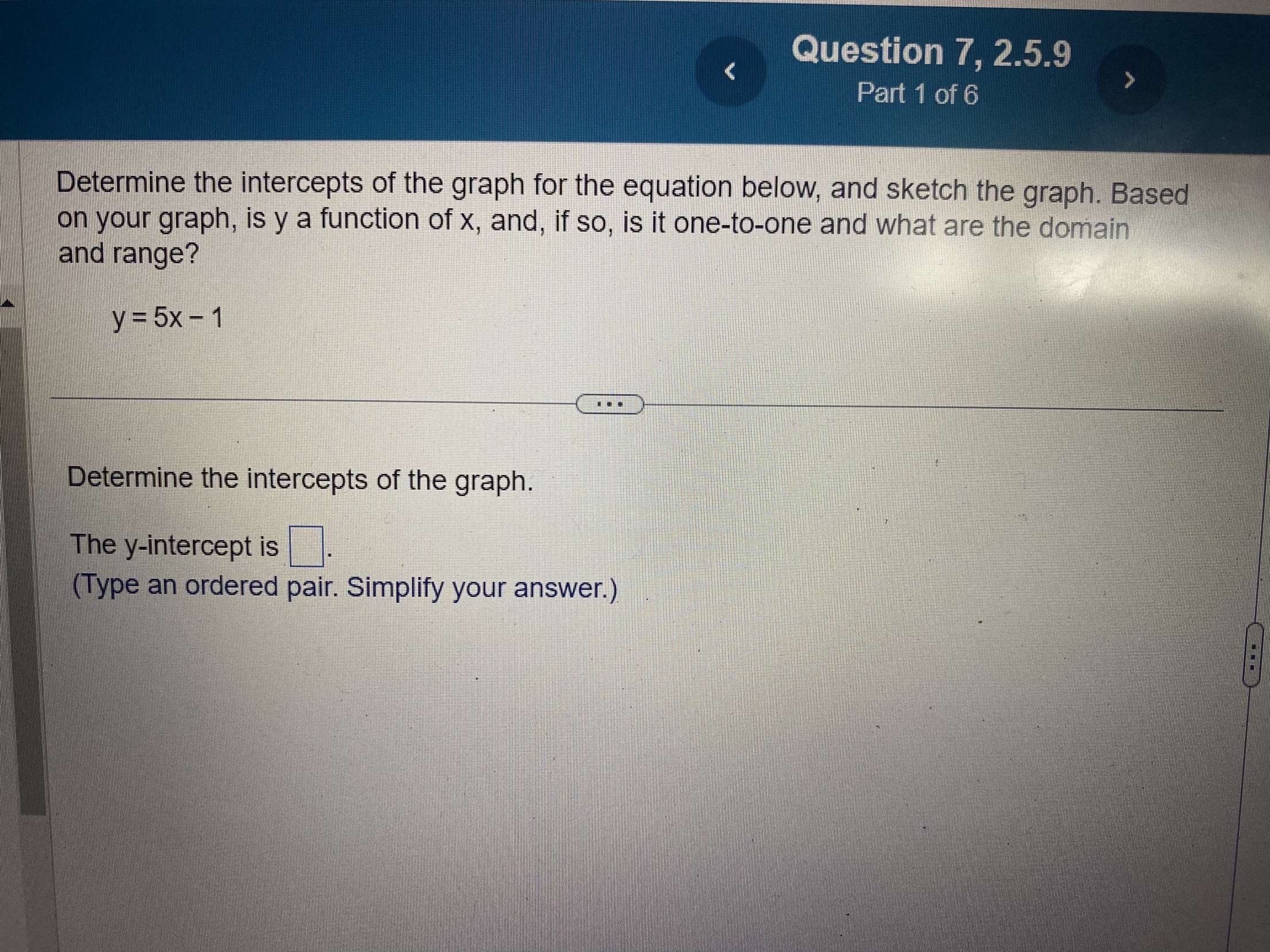Solved Determine the intercepts of the graph for the | Chegg.com