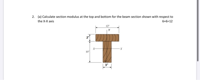 Solved 2. (a) Calculate section modulus at the top and | Chegg.com