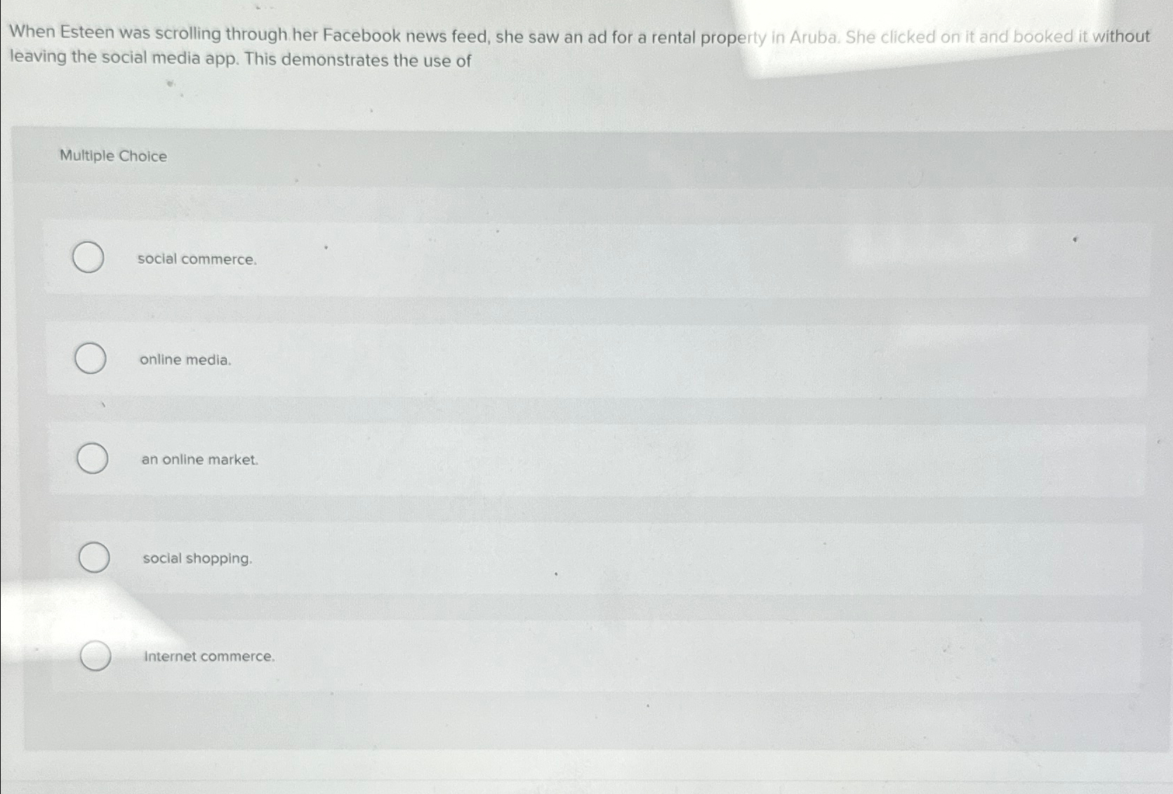 Solved When Esteen was scrolling through her Facebook news | Chegg.com