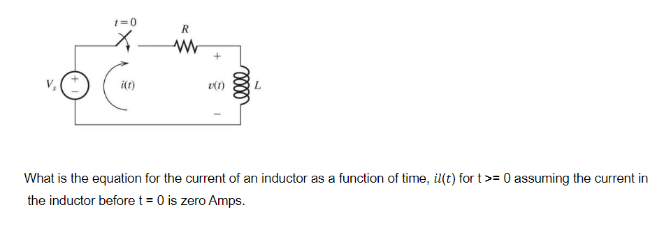 Solved What is the equation for the current of an inductor | Chegg.com