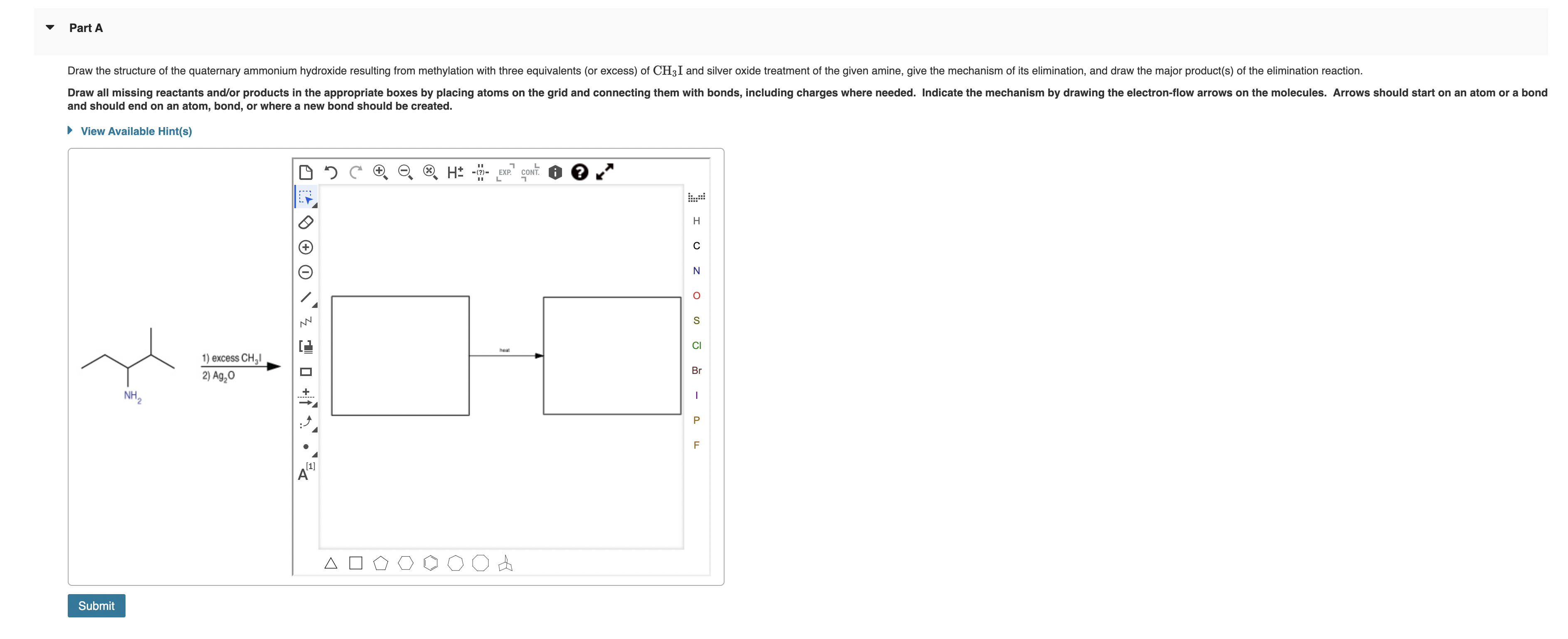 Solved Part A and should end on an atom, bond, or where a | Chegg.com