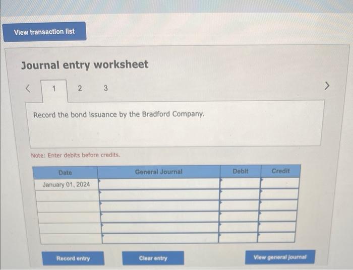 Solved The Bradford Company issued 10% bonds, dated January | Chegg.com