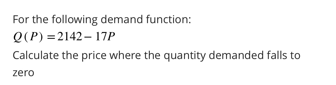 Solved For the following demand | Chegg.com