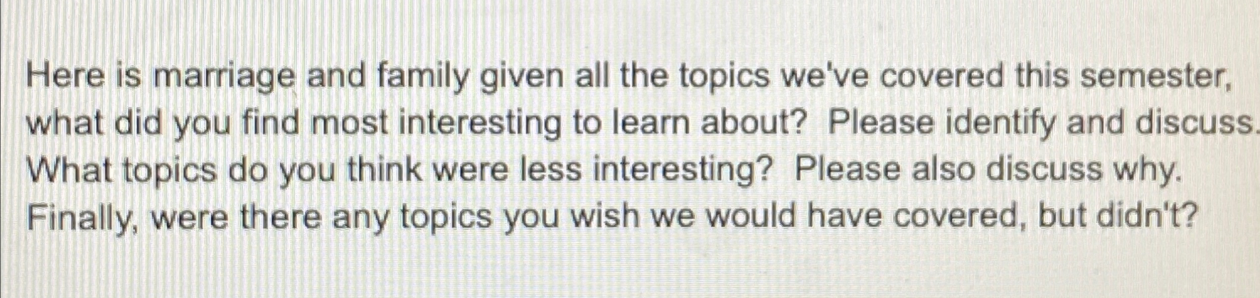 Here in marriage and family given all the topics | Chegg.com