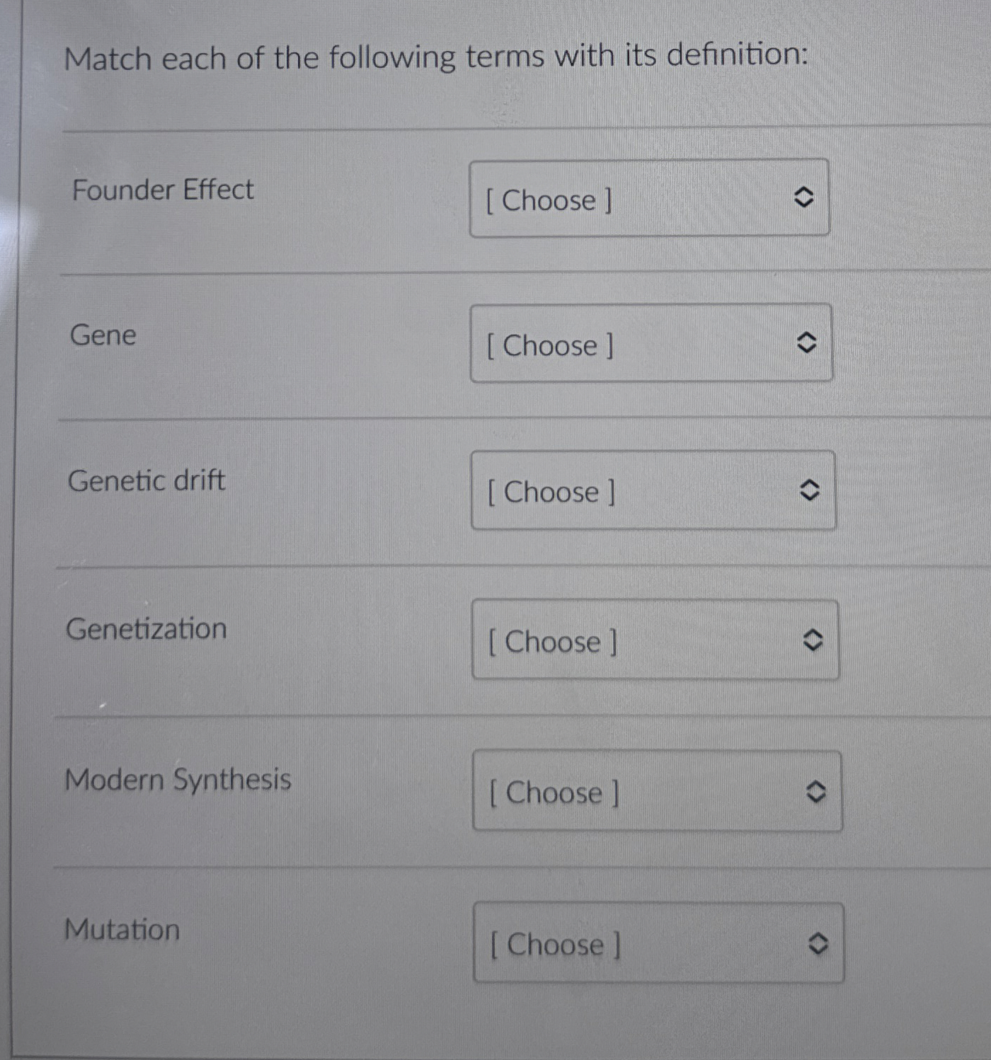 Solved Match each of the following terms with its | Chegg.com