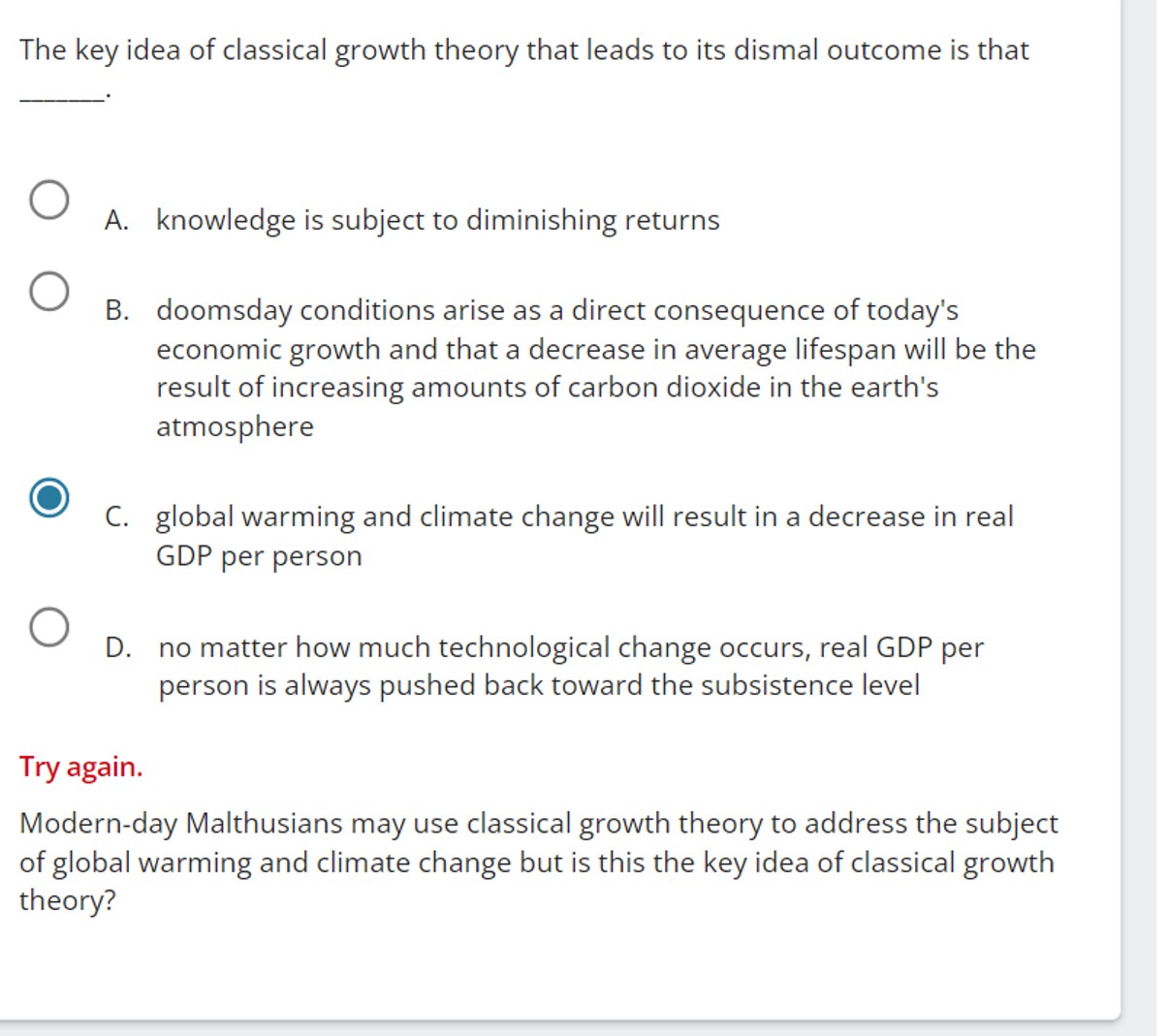 Solved The key idea of classical growth theory that leads to | Chegg.com