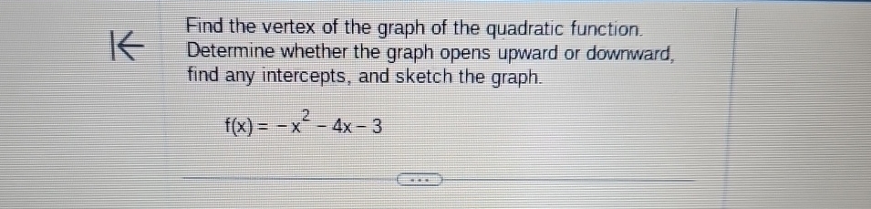 Solved Find the vertex of the graph of the quadratic | Chegg.com