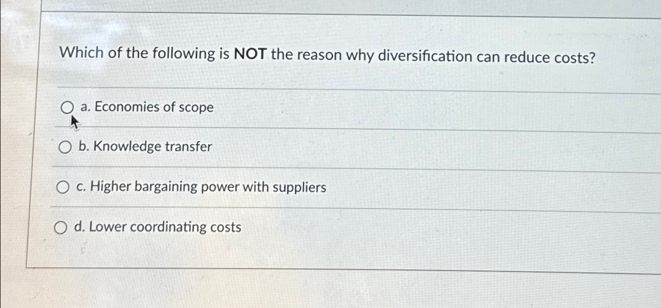 Solved Which of the following is NOT the reason why | Chegg.com