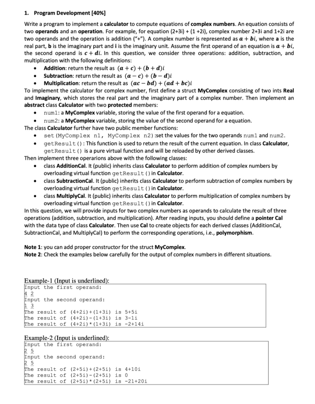 Solved Program Development [40%]Write a program to implement | Chegg.com