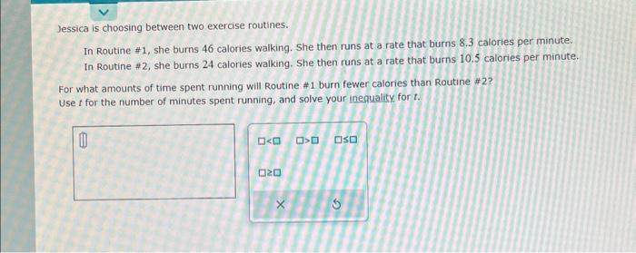 Solved Jessica is choosing between two exercise routines. In | Chegg.com