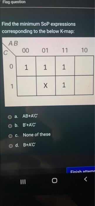 Solved Flag question Find the minimum SOP expressions | Chegg.com