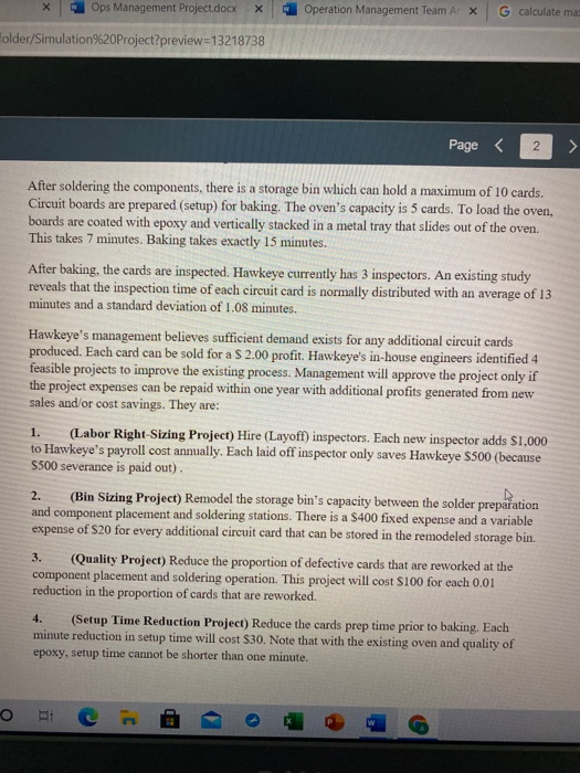 ce Home Ops Management Project.docx X Operation | Chegg.com