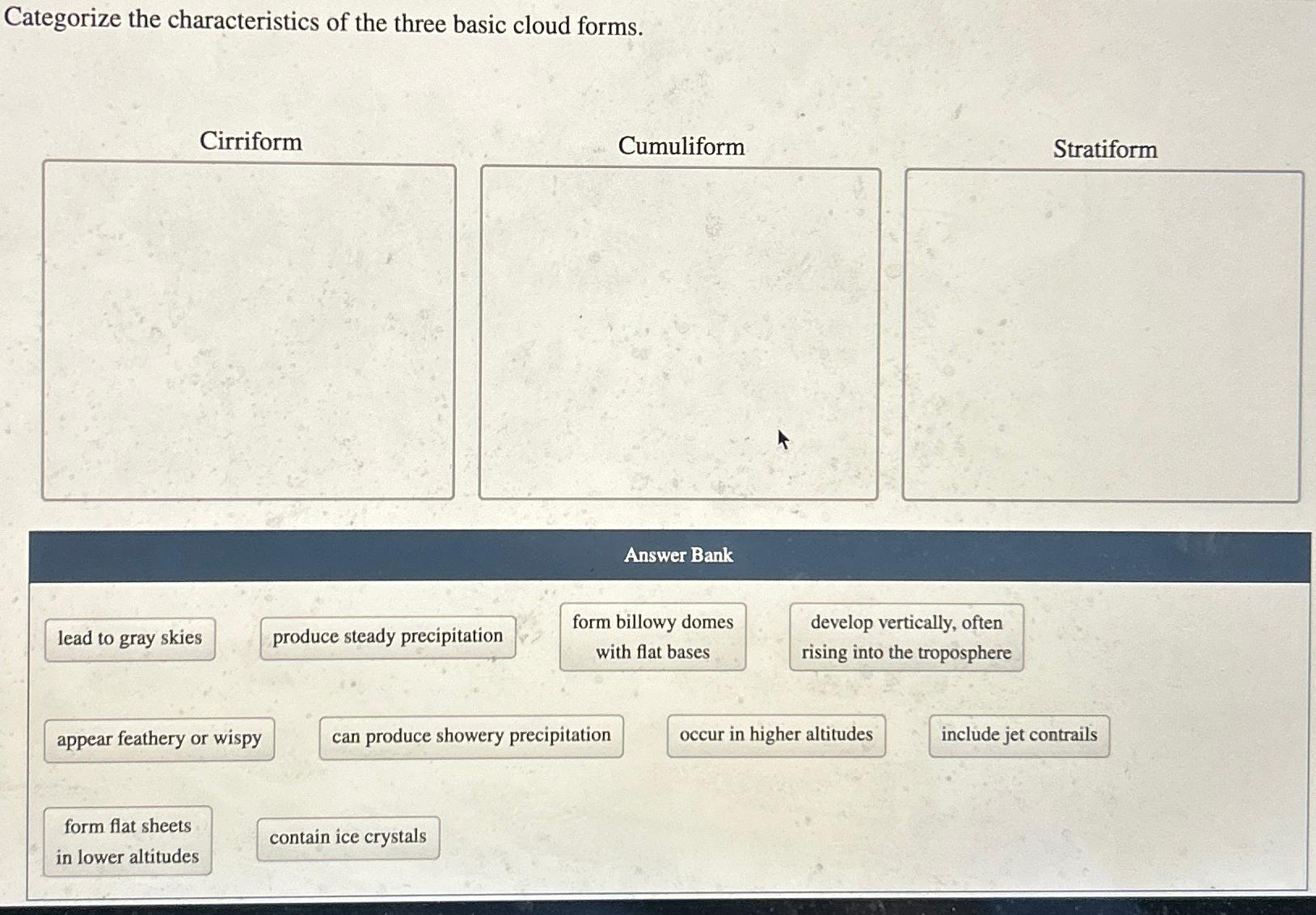 Solved Categorize the characteristics of the three basic | Chegg.com