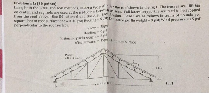 Solved Problem # 1 : ( 30 points) Using both the LRFD and | Chegg.com Solved Problem # 1 : ( 30 points) Using both the LRFD and | Chegg.com