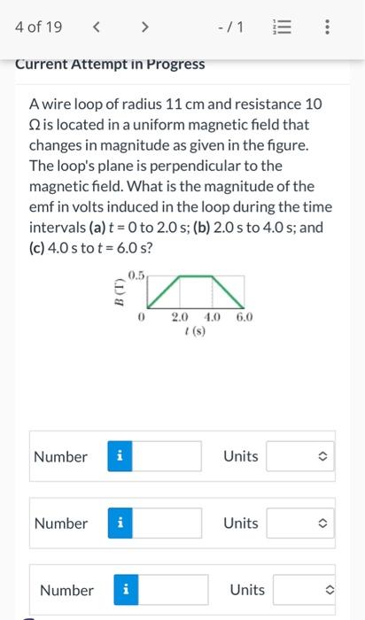 Solved A wire loop of radius 11 cm and resistance 10 Ω is | Chegg.com