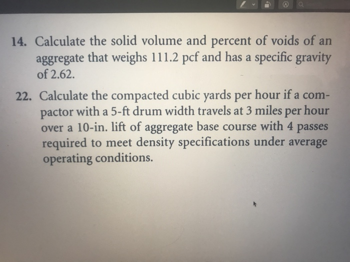 Solved 14. Calculate the solid volume and percent of voids | Chegg.com