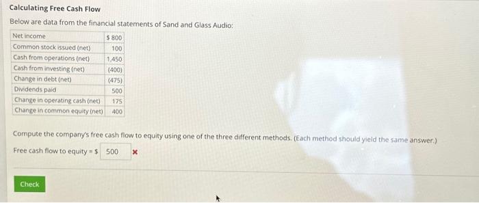 Solved Calculating Free Cash Flow Below are data from the | Chegg.com