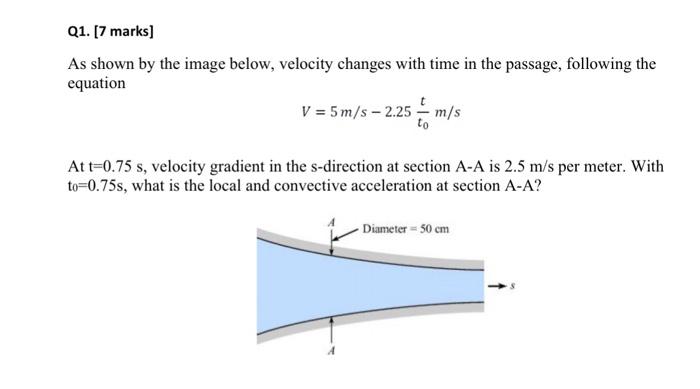 Solved Q1. [7 marks] As shown by the image below, velocity | Chegg.com