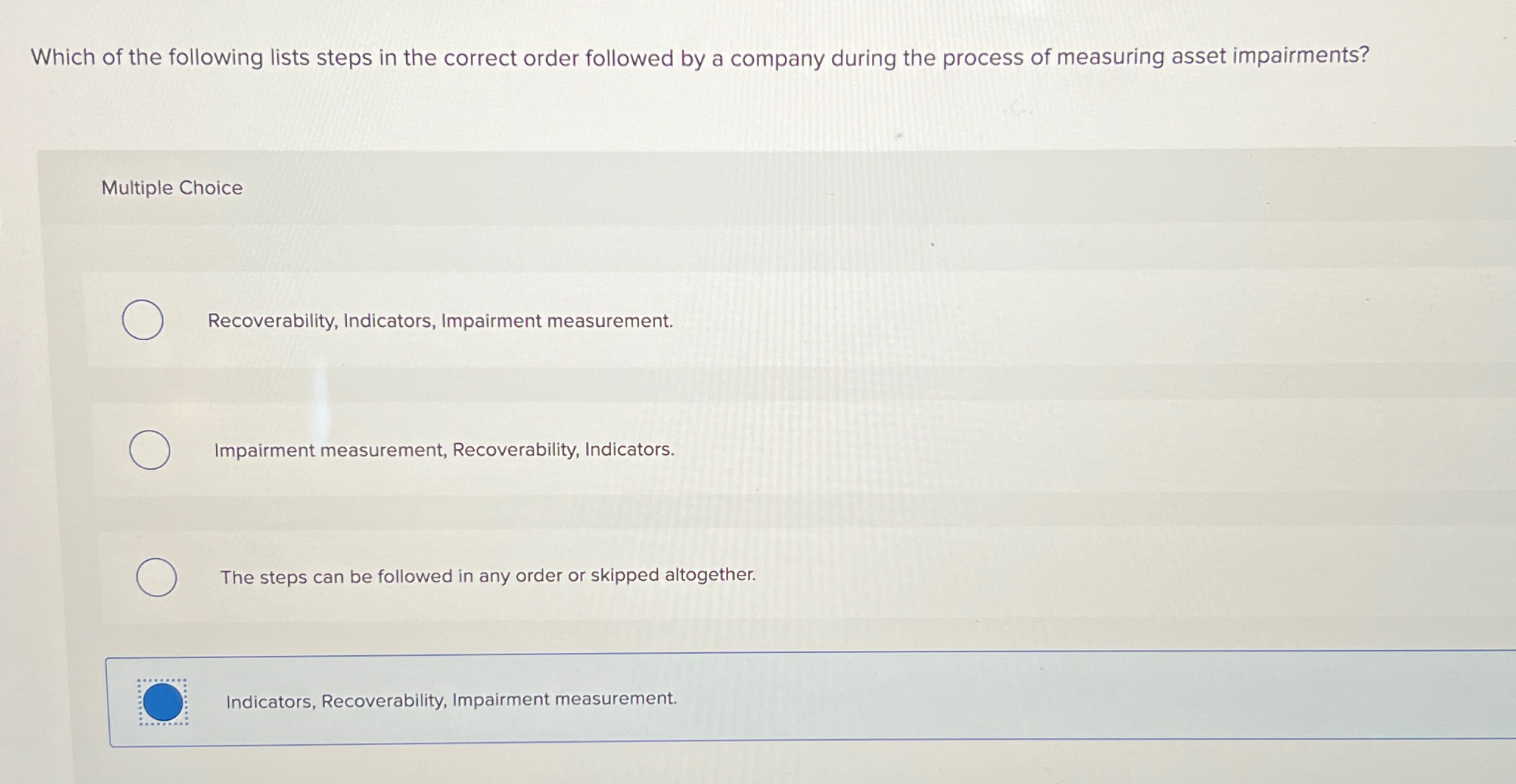 Solved Which of the following lists steps in the correct | Chegg.com