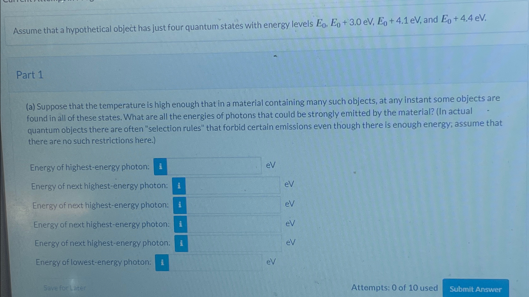 Solved Assume that a hypothetical object has just four | Chegg.com