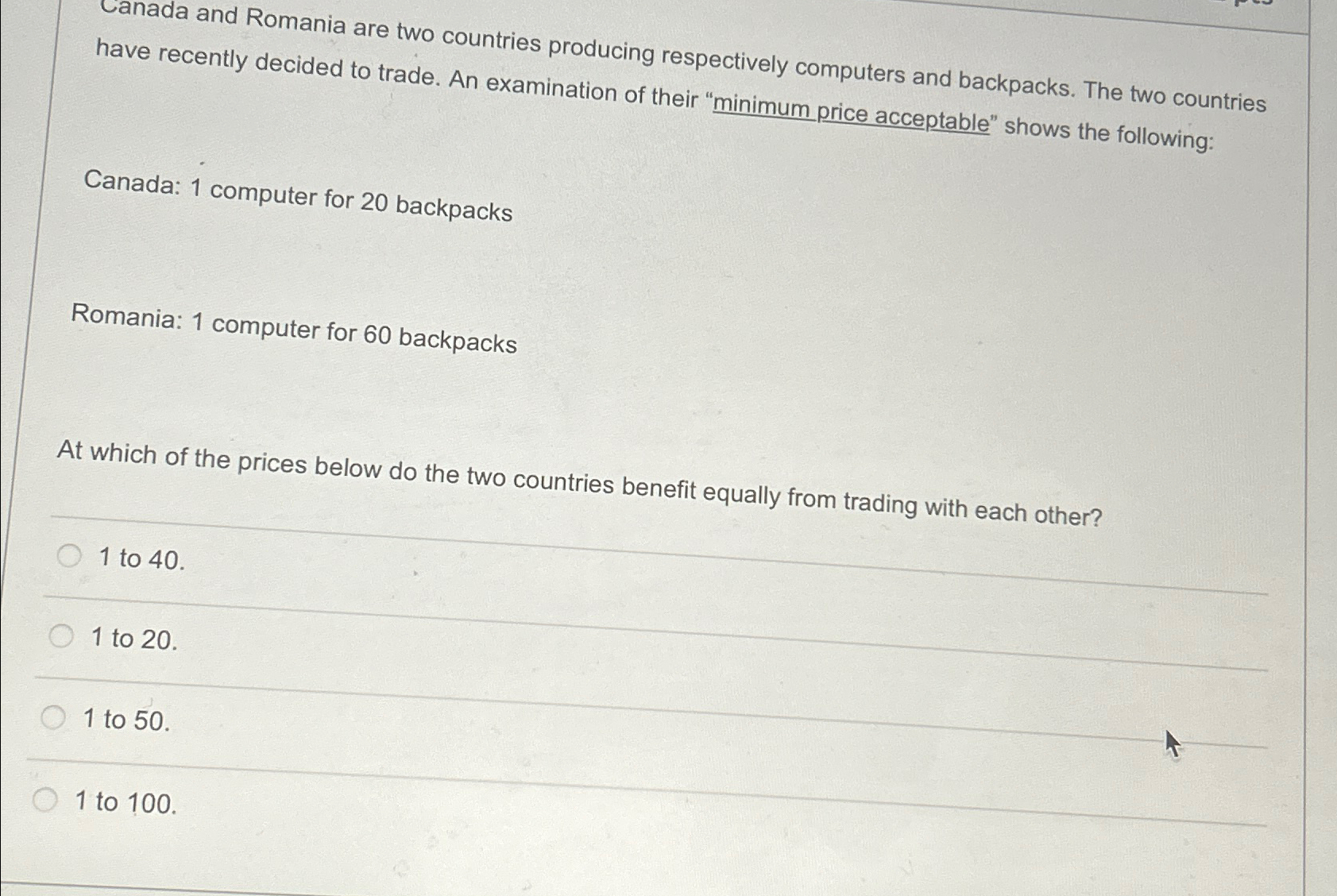 Solved Canada and Romania are two countries producing | Chegg.com