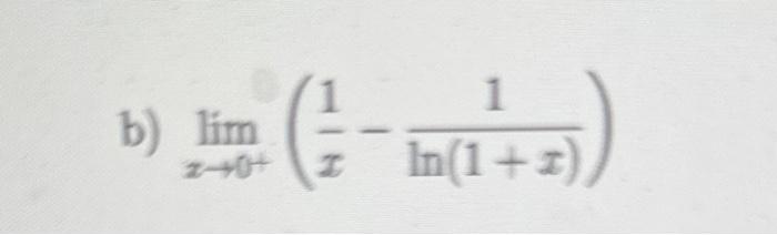 Solved limx→0+(x1−ln(1+x)1) | Chegg.com